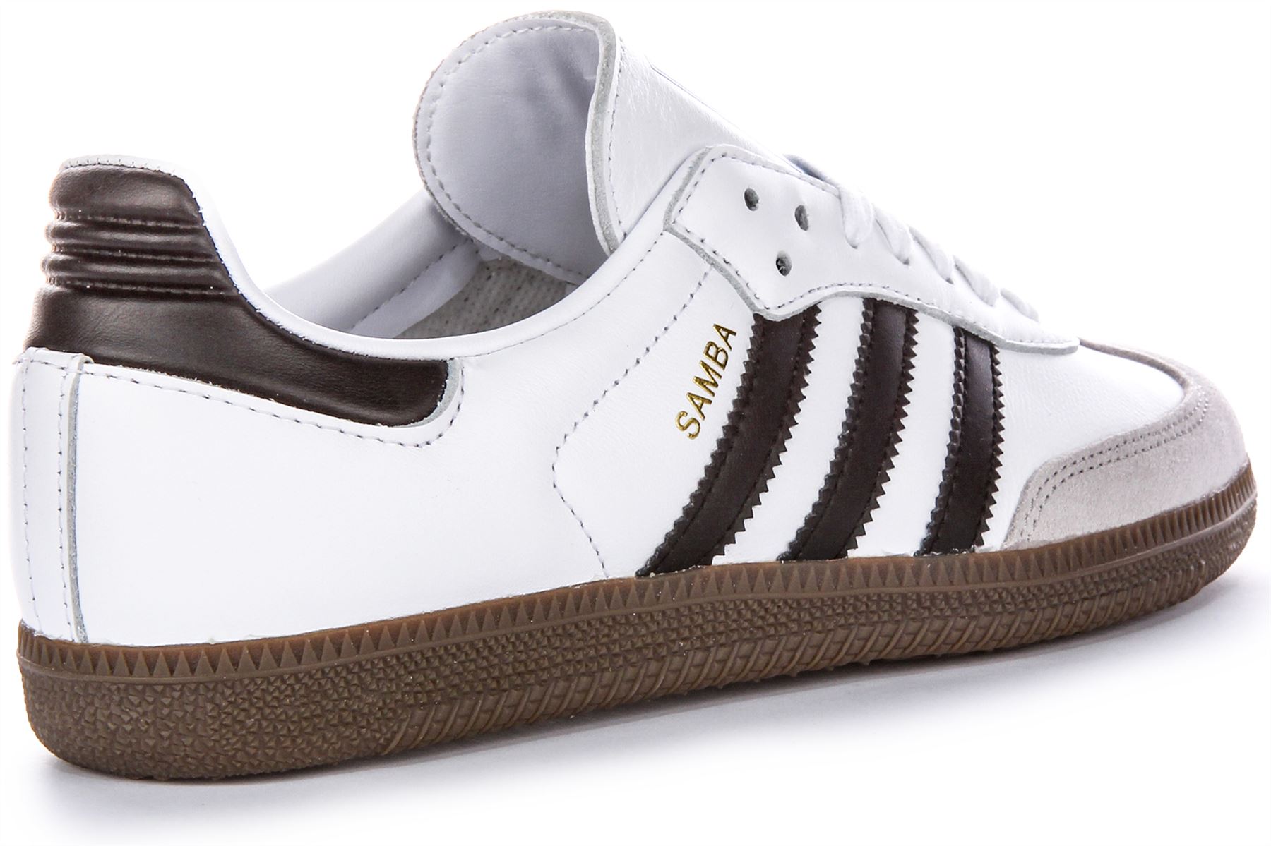 Adidas Samba Orig Grain Leather Lace Up Mens Sneakers In White Black US ...