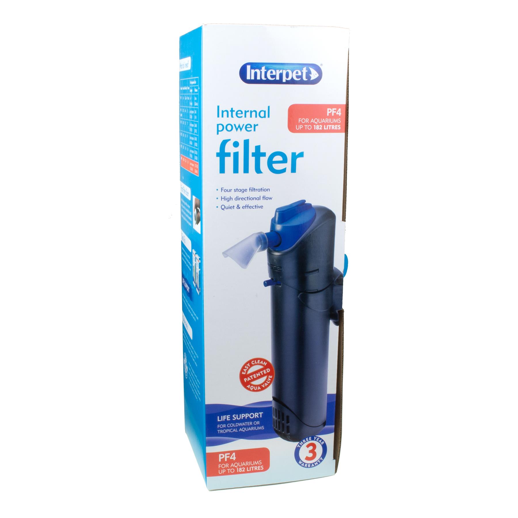 INTERPET INTERNAL POWER FILTER SUBMERSIBLE AQUARIUM WATER FILTRATION ...