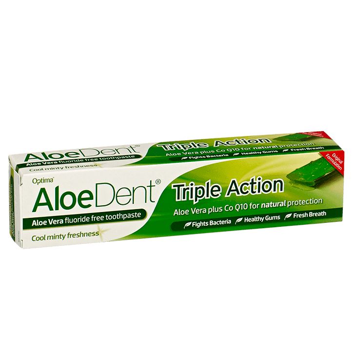 Aloe Dent Triple Action Aloe CoQ10 Toothpaste FLUORIDE Peppermint 100ml ...
