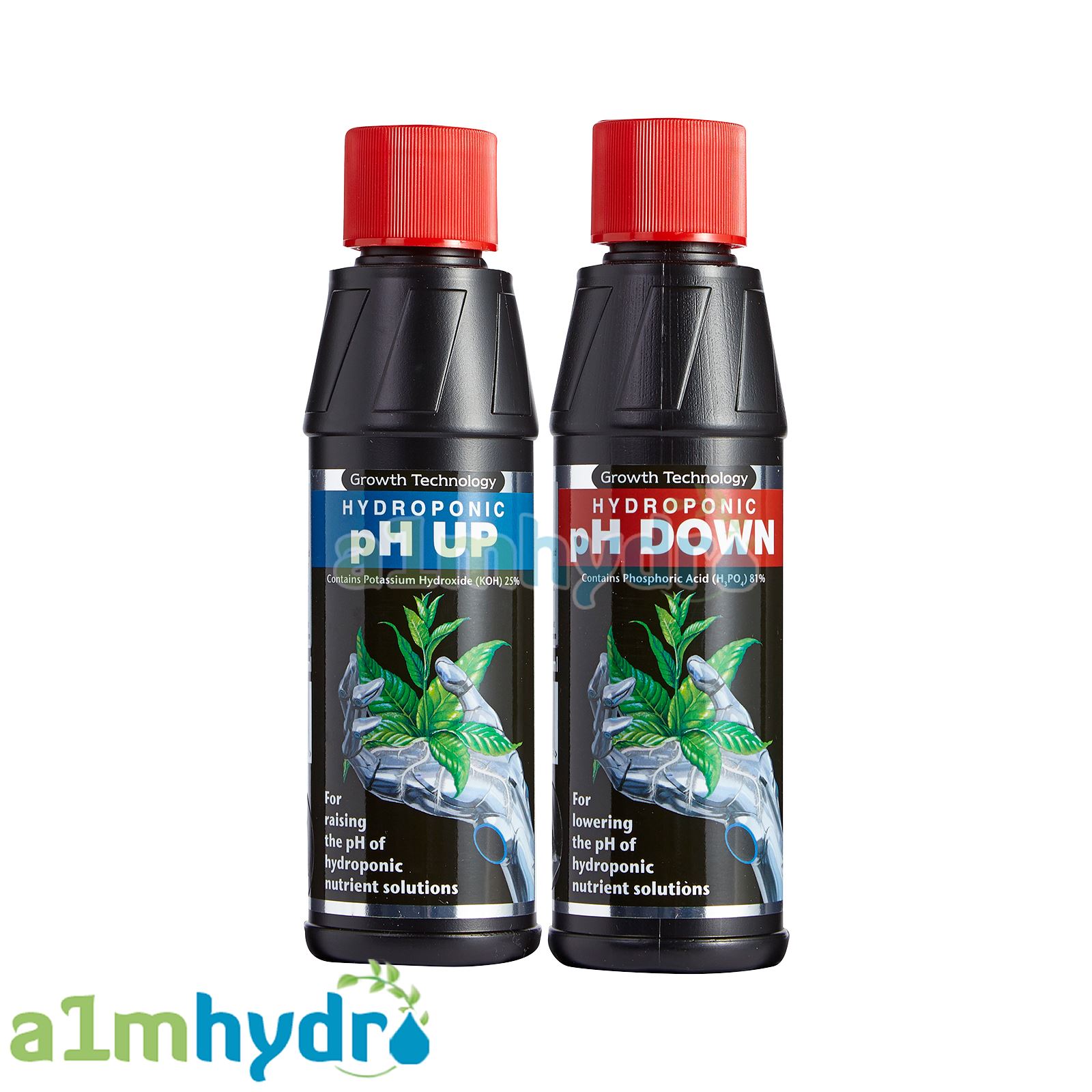Growth Technology pH Up & Down Water Control Solution Hydroponics 250ml 1L 5L | eBay UK