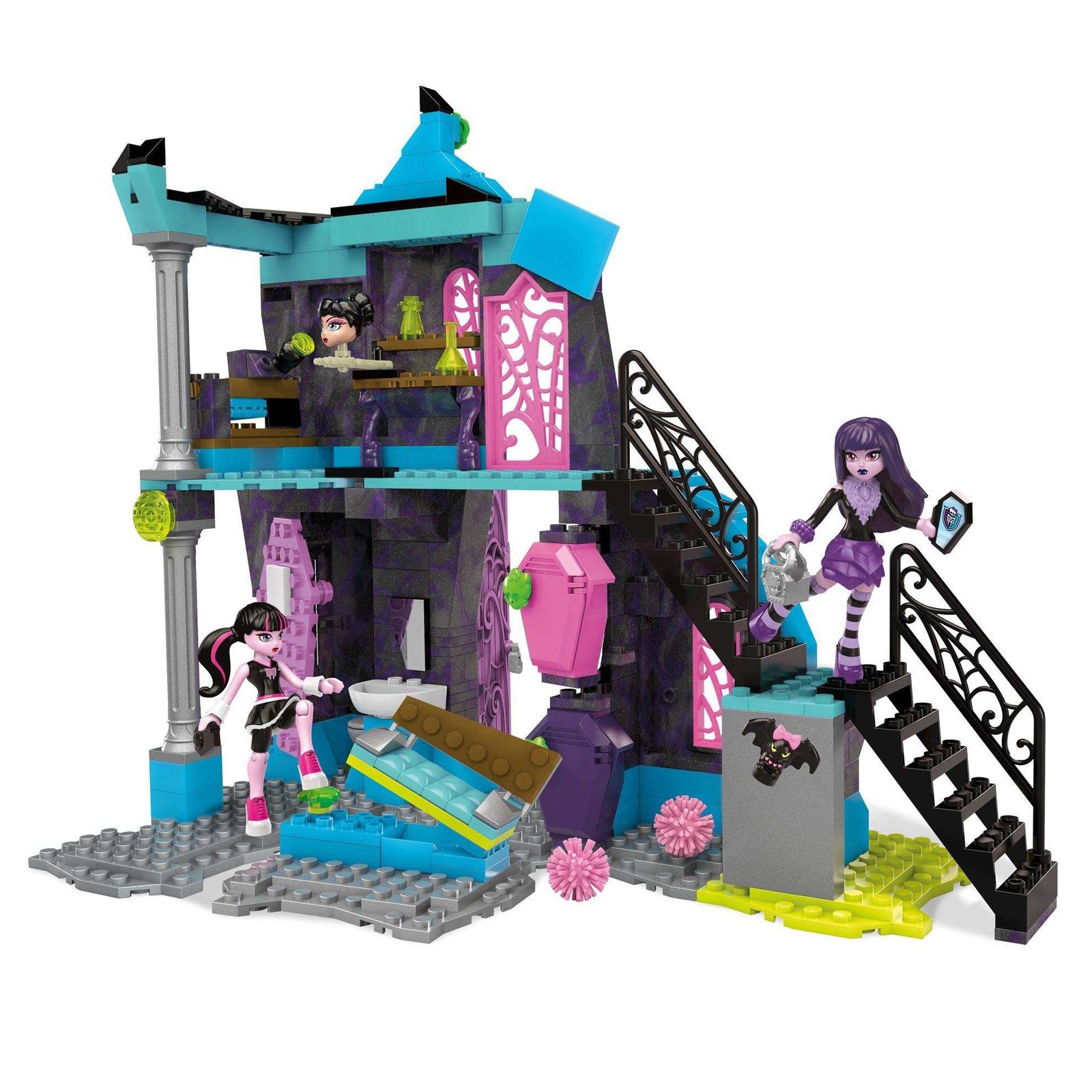 Mega Construx Building Set Monster High School Fang Out Blacklight 337 ...