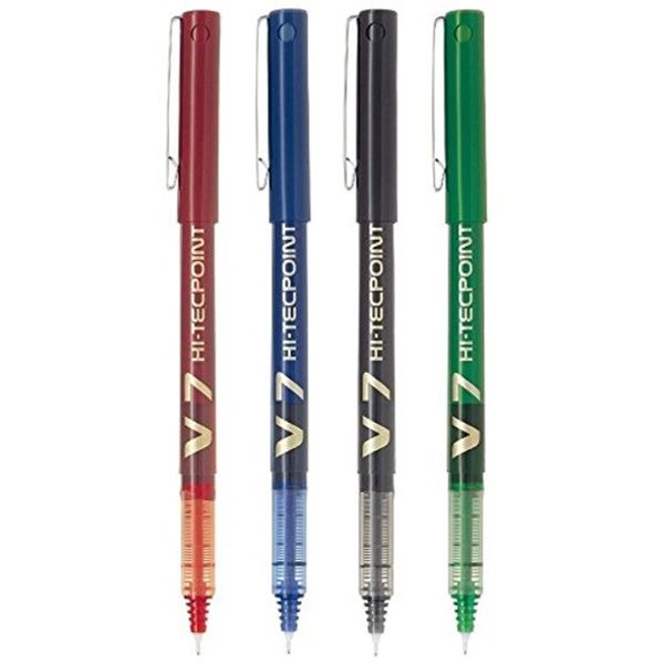 Pilot V7 Hi-Tecpoint Liquid Ink Rollerball Pen 0.7mm BX-V7 in 4 Colours ...