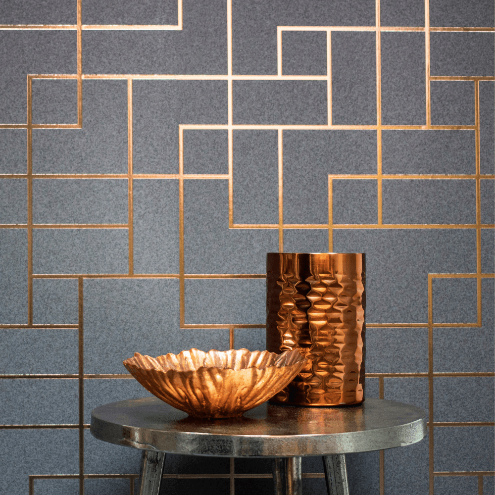 Geometric Wallpaper Metallic Smooth Textured Apex Triangles Trellis ...