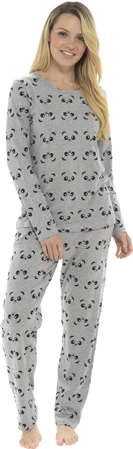 Ladies Cotton Viscose Novelty Printed Pyjamas Llama Bear Cat Panda Fun ...