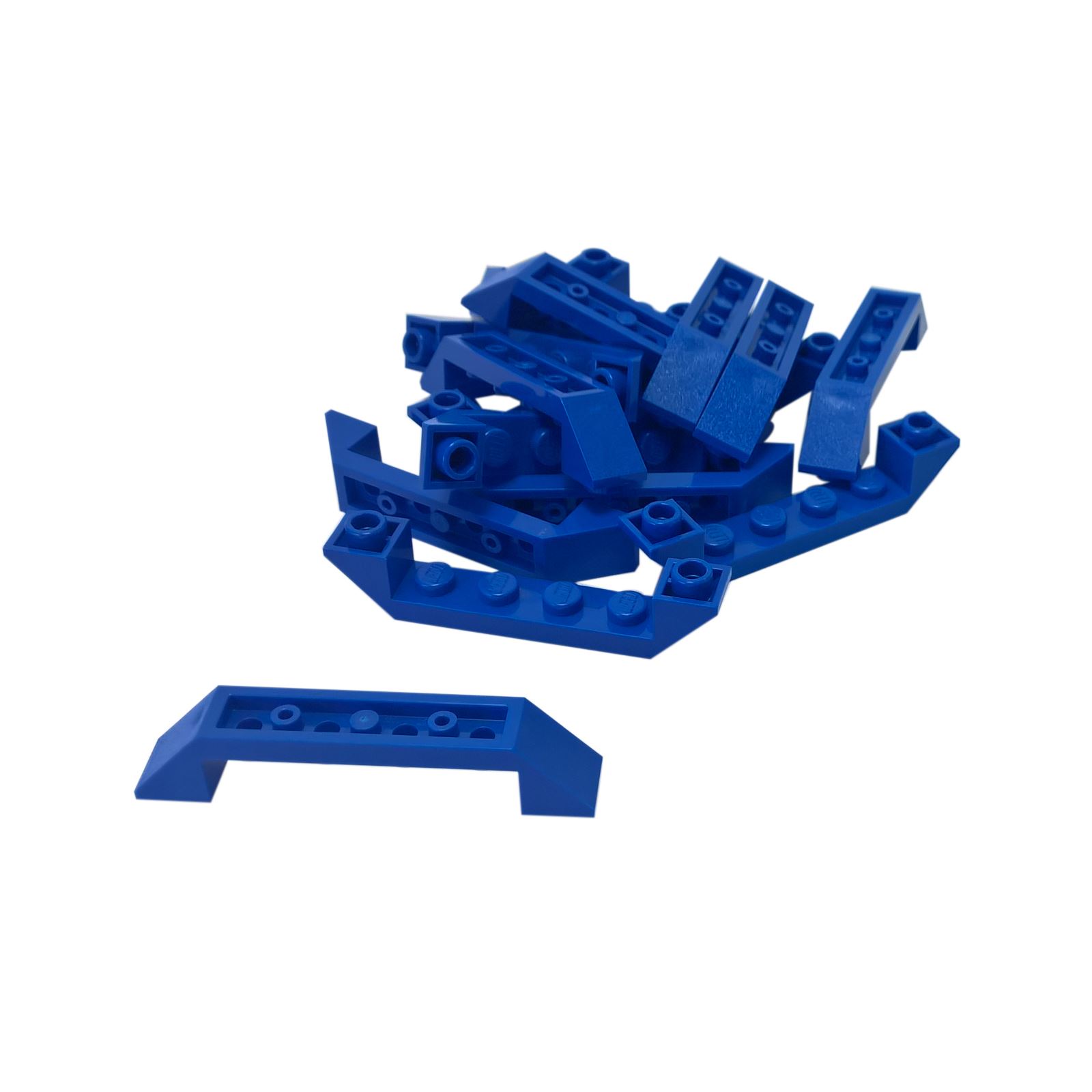 10 NEW LEGO Slope, Inverted 45 6 x 1 Double with 1 x 4 Cutout Blue | eBay