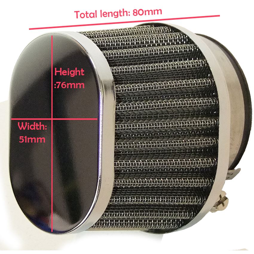 Universal Oval Air Filter 52mm Ideal For Custom/ Cafe Racer Classic ...