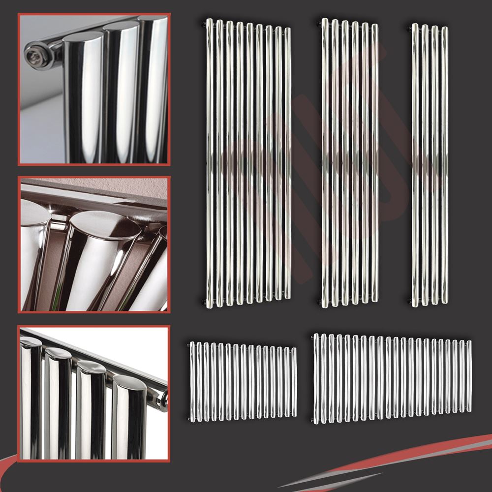 Brecon Oval Tube Vertical & Horizontal Designer Chrome Radiators ...