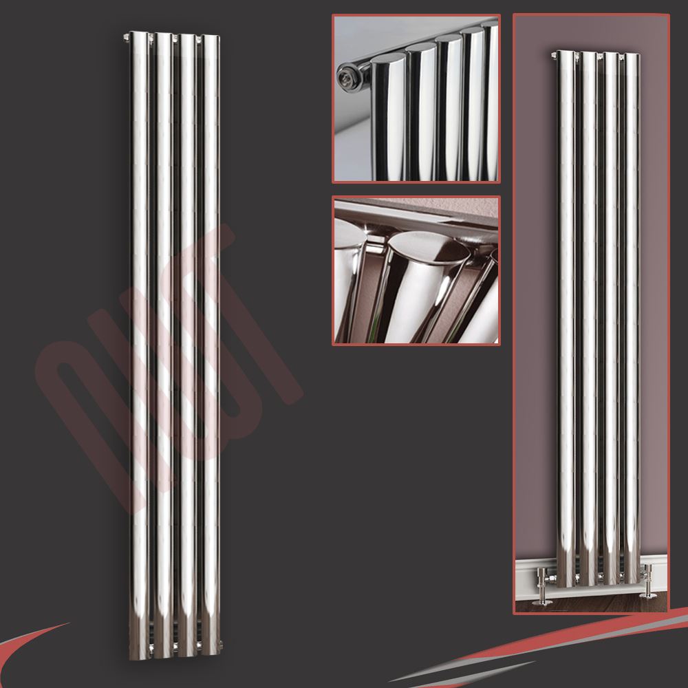 Vertical Chrome Designer Radiators - Oval Tube & Flat Panels for ...