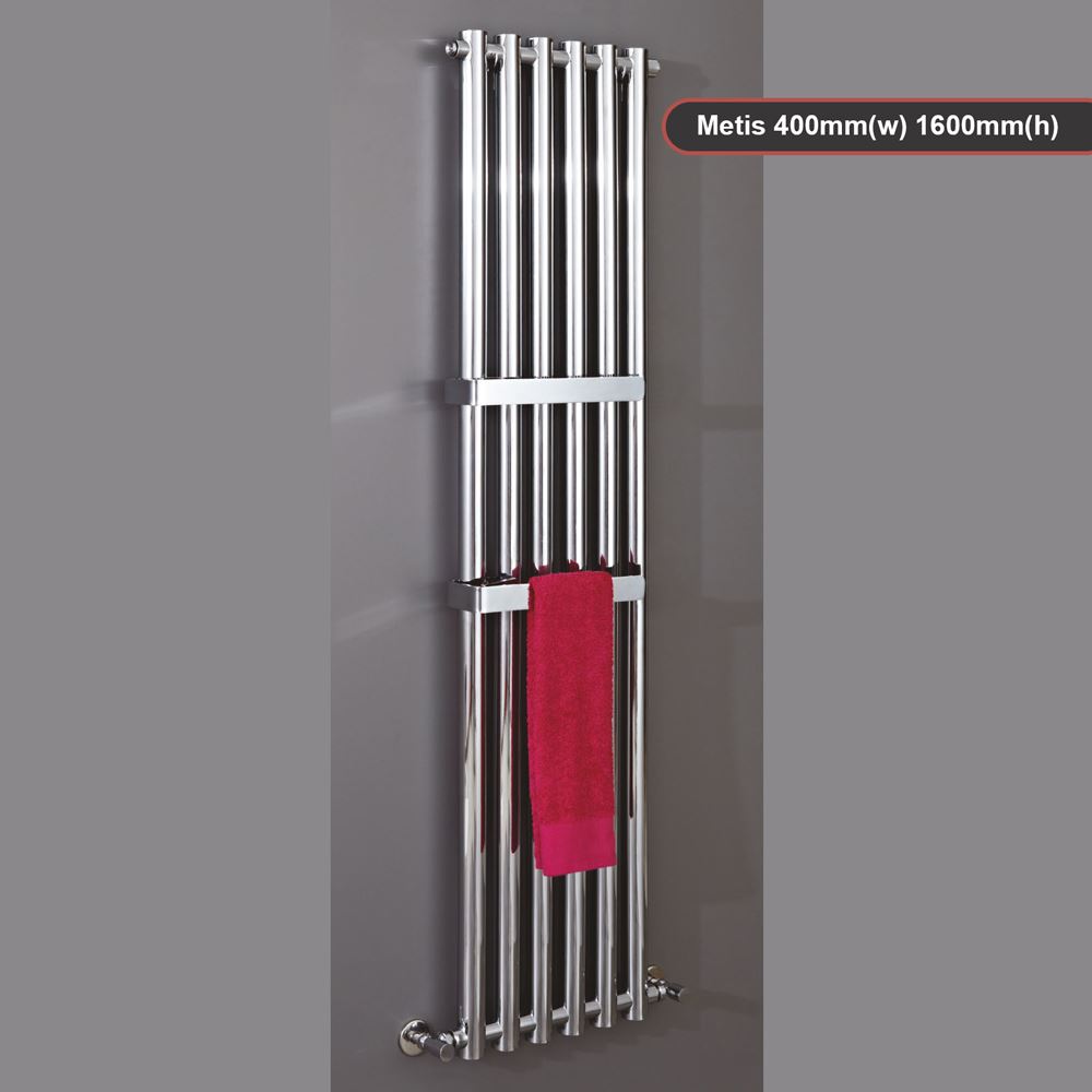MIXED Designer Chrome Vertical & Horizontal Radiators + Chrome Towel ...