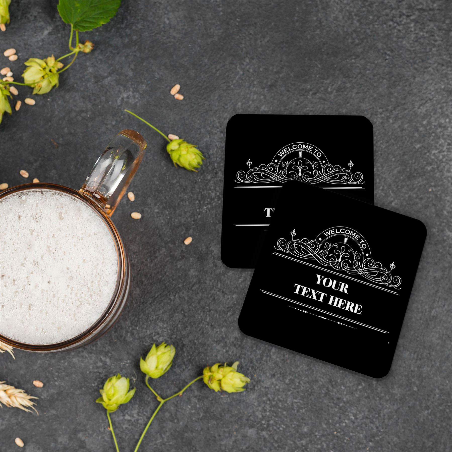 Personalised Bar Runner Beer Mats Gifts for Home Pubs Bars - Beer Label ...