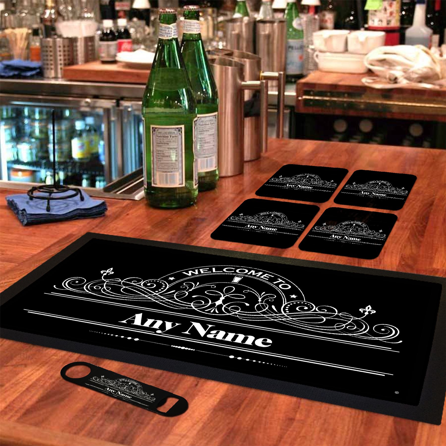 Personalised Bar Runner Beer Mats Gifts for Home Pubs Bars - Beer Label ...