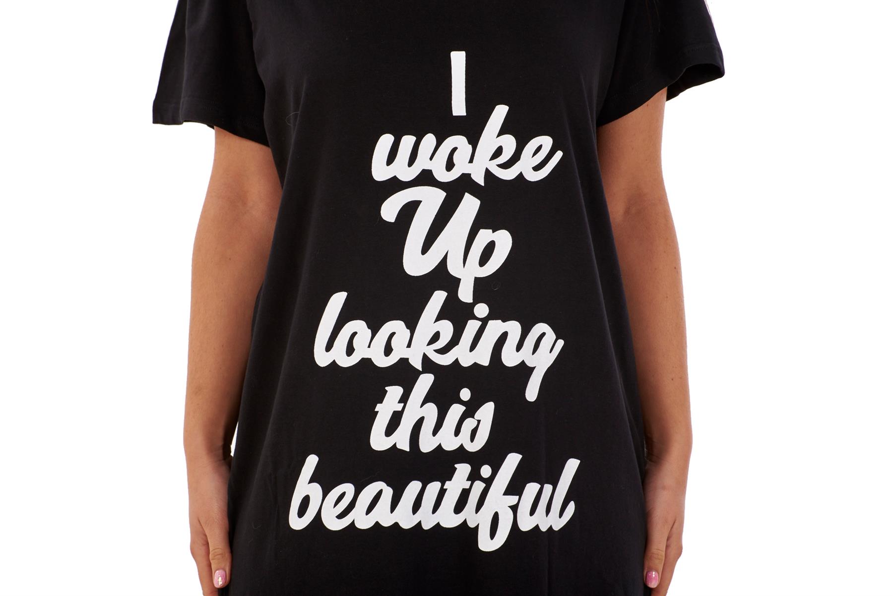 Ladies Nightdress Round Neck Printed Words Short Sleeve Nightie ladies-nightdress-round-neck-printed-words-short-sleeve-nightie