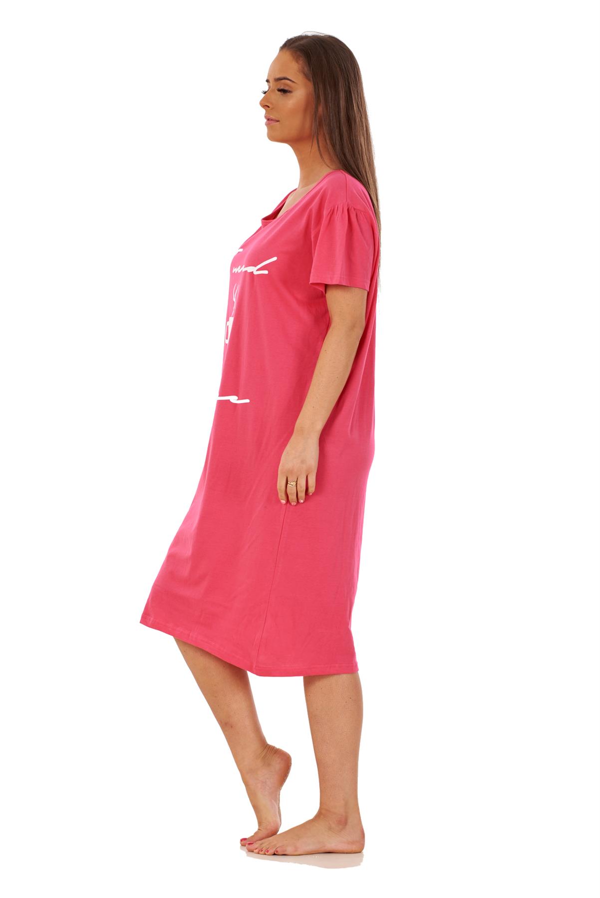 Ladies Nightdress Round Neck Printed Words Short Sleeve Nightie ladies-nightdress-round-neck-printed-words-short-sleeve-nightie