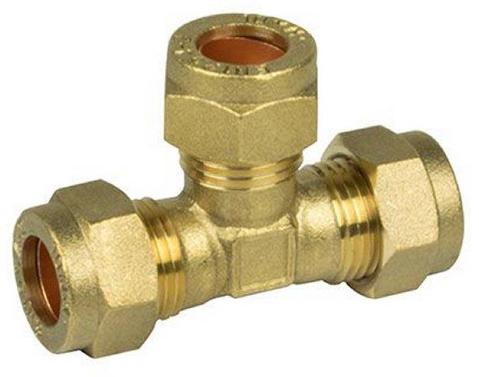 T PIECE 8MM 5/16'' COMPRESSION FITTING CONNECTOR TEE COPPER PIPE TUBE ...