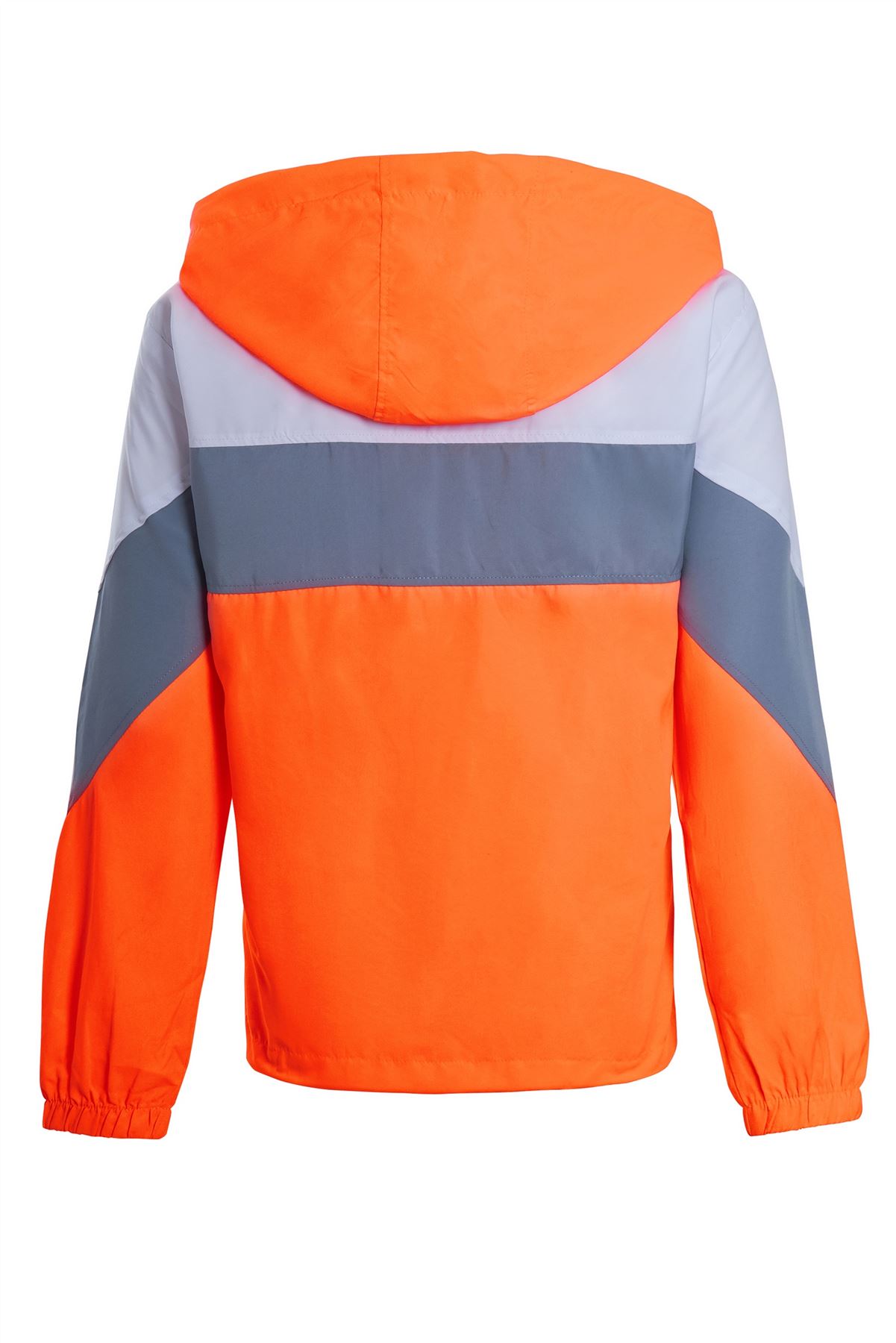 Womens Ladies Colour Block Windbreaker Contrast Festival Hooded Jacket ...