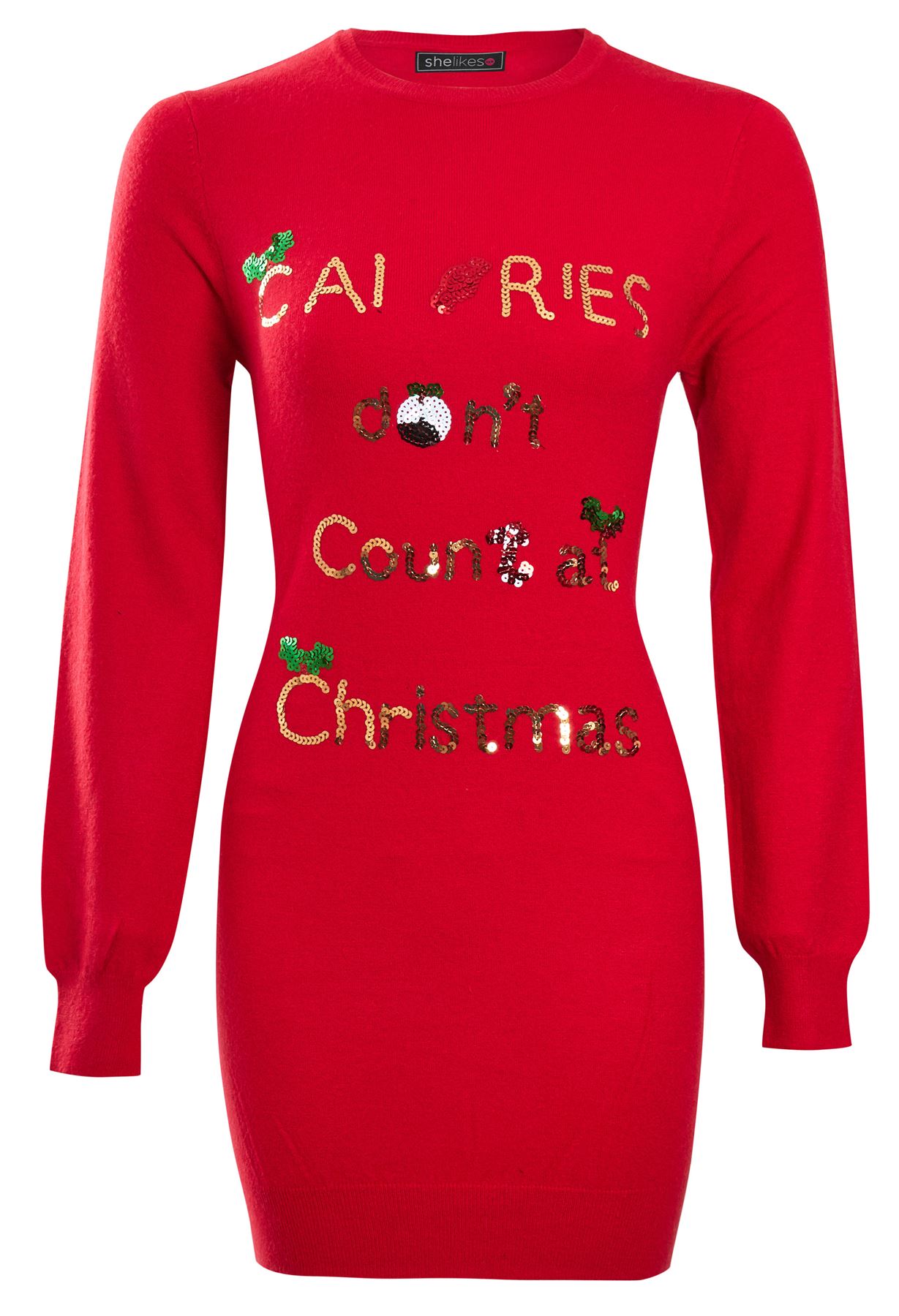 Womens Knitwear Christmas Sequin Tunic Ladies Novelty Soft Knitted Xmas ...