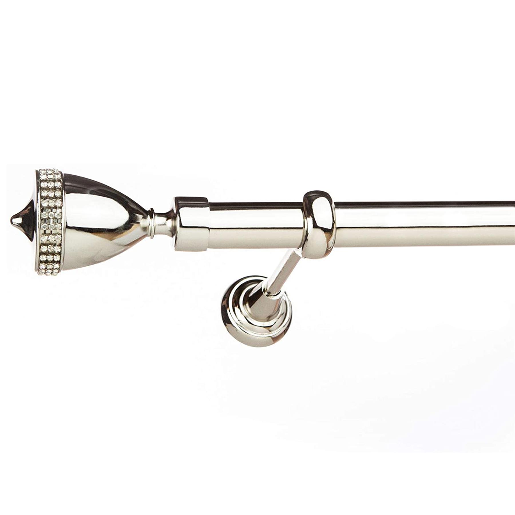 Metal Single Curtain Pole Rail Rod 25mm set , Inox (stainless steel ...