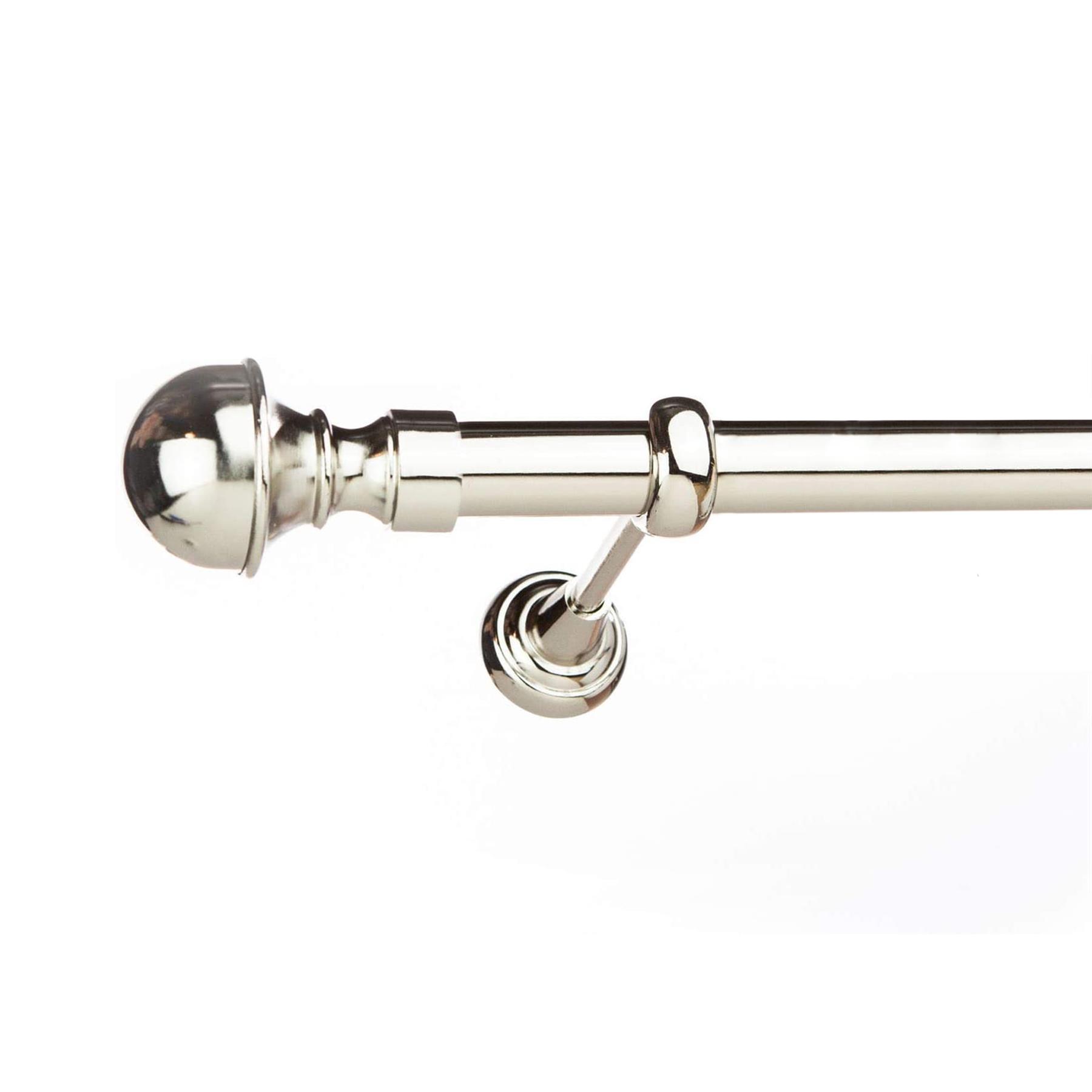 Metal Single Curtain Pole Rail Rod 25mm set , Inox (stainless steel ...