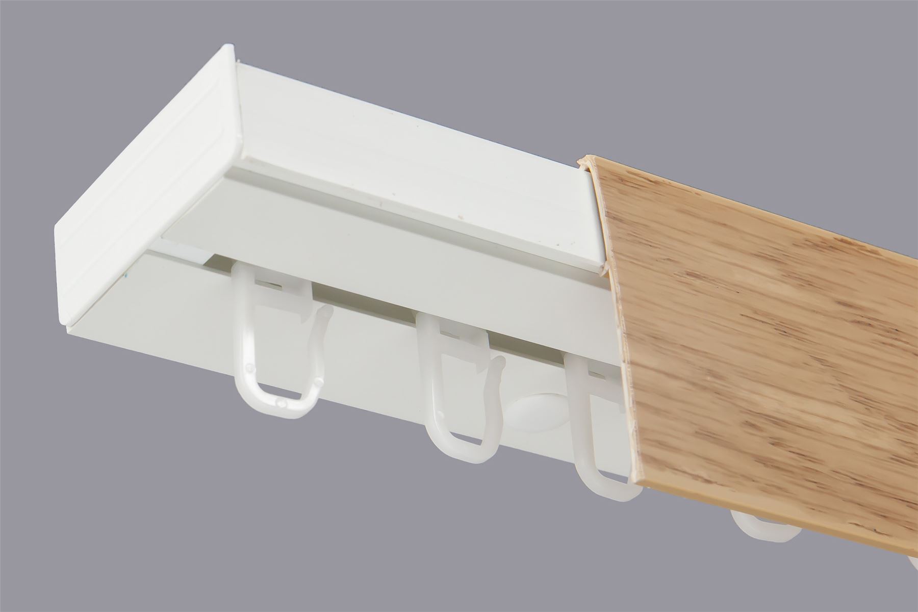 Curtain Rail Track Single PCV Ceiling SET with HOOKS or CLIPS + COVER ...