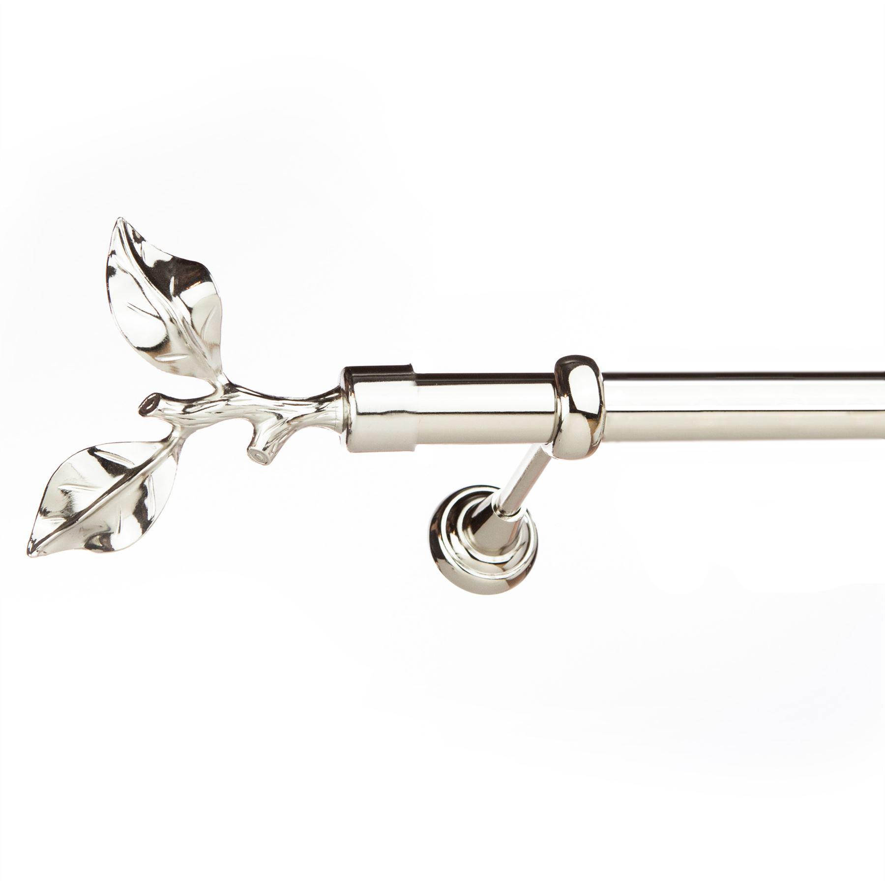 Metal Single Curtain Pole Rail Rod 25mm set , Inox (stainless steel ...