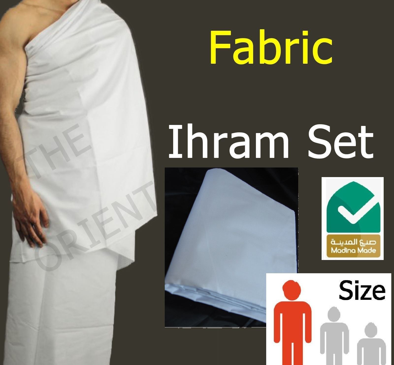 Ihram Cloth Fabric Ehram 45"x90" Adult Size 100% Cotton High Quality ...