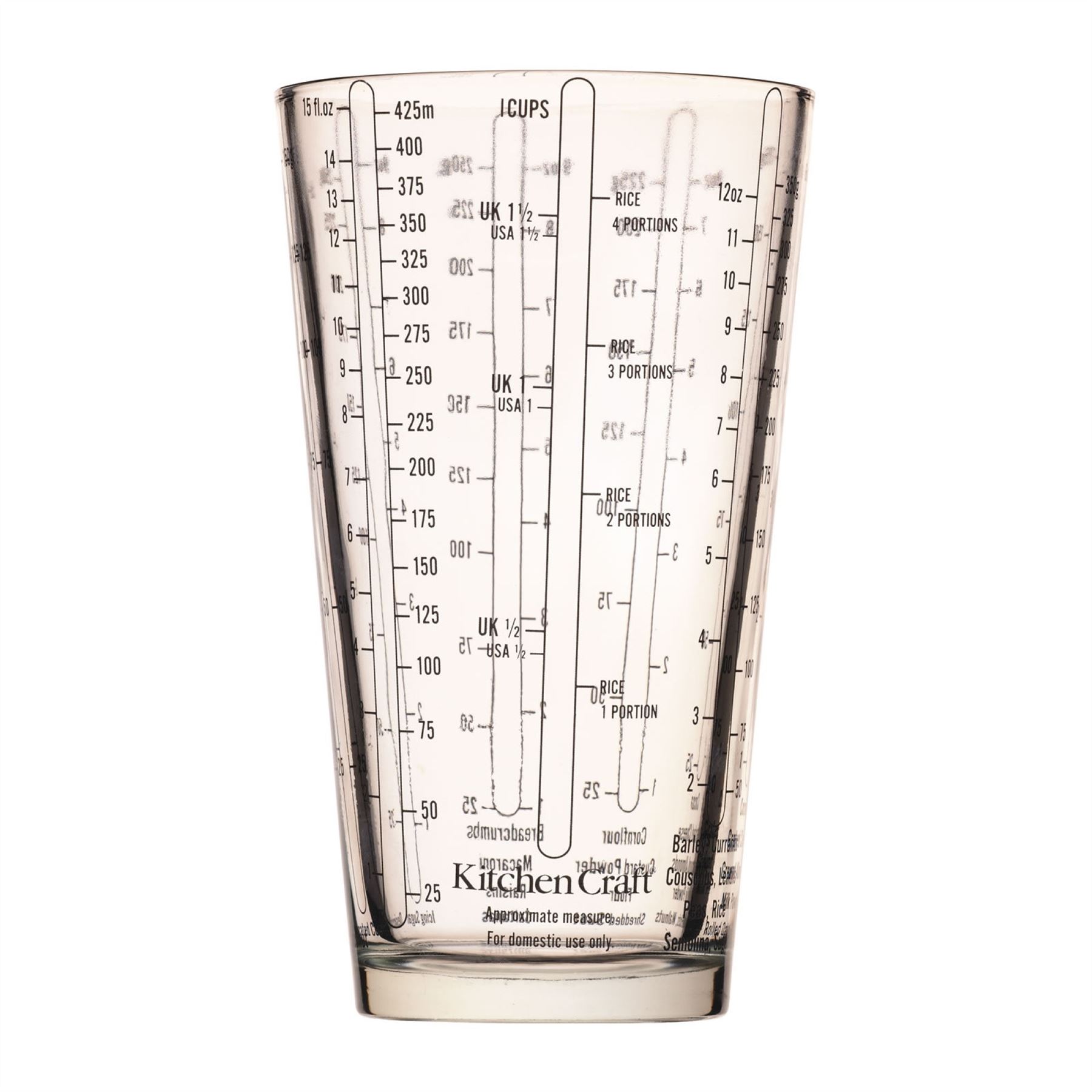 Kitchen Craft Glass Measuring Cup Grams Ounces Millimetres And Fluid