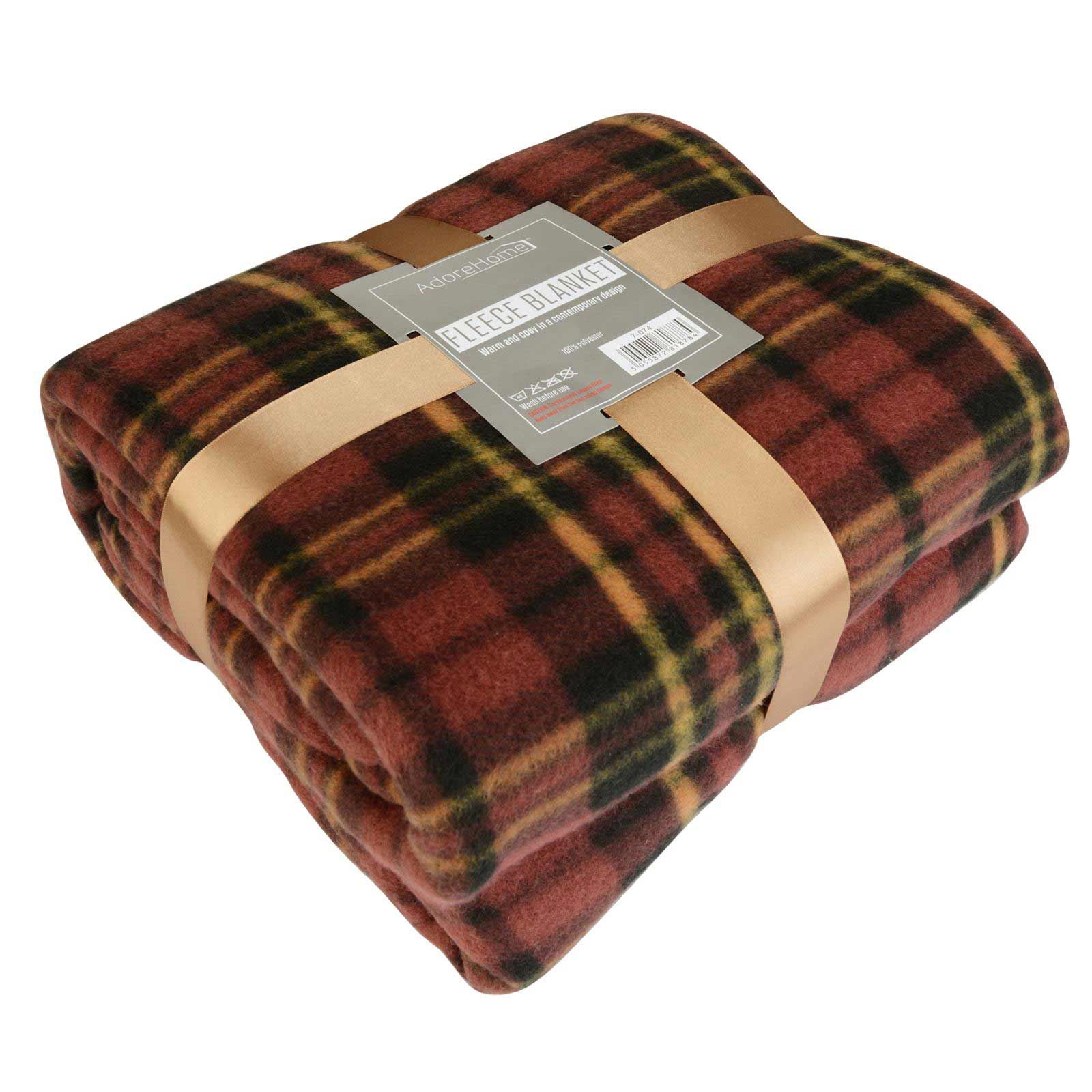 Soft Flannel Fleece Sofa Bed Blanket Throw Chequered Design Luxury Soft Flannel Fleece Sofa Bed Blanket Throw Chequered Design Luxury