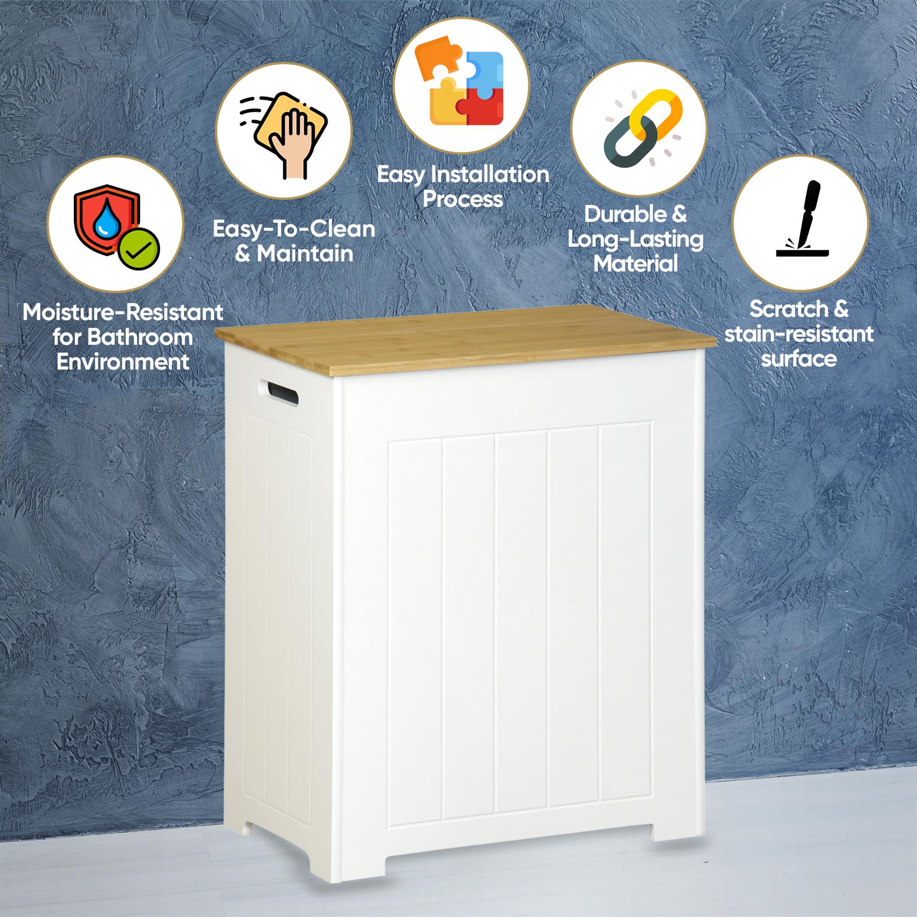 Bathroom Cabinet Wall Mounted Waterproof MDF Door Storage Cupboard ...