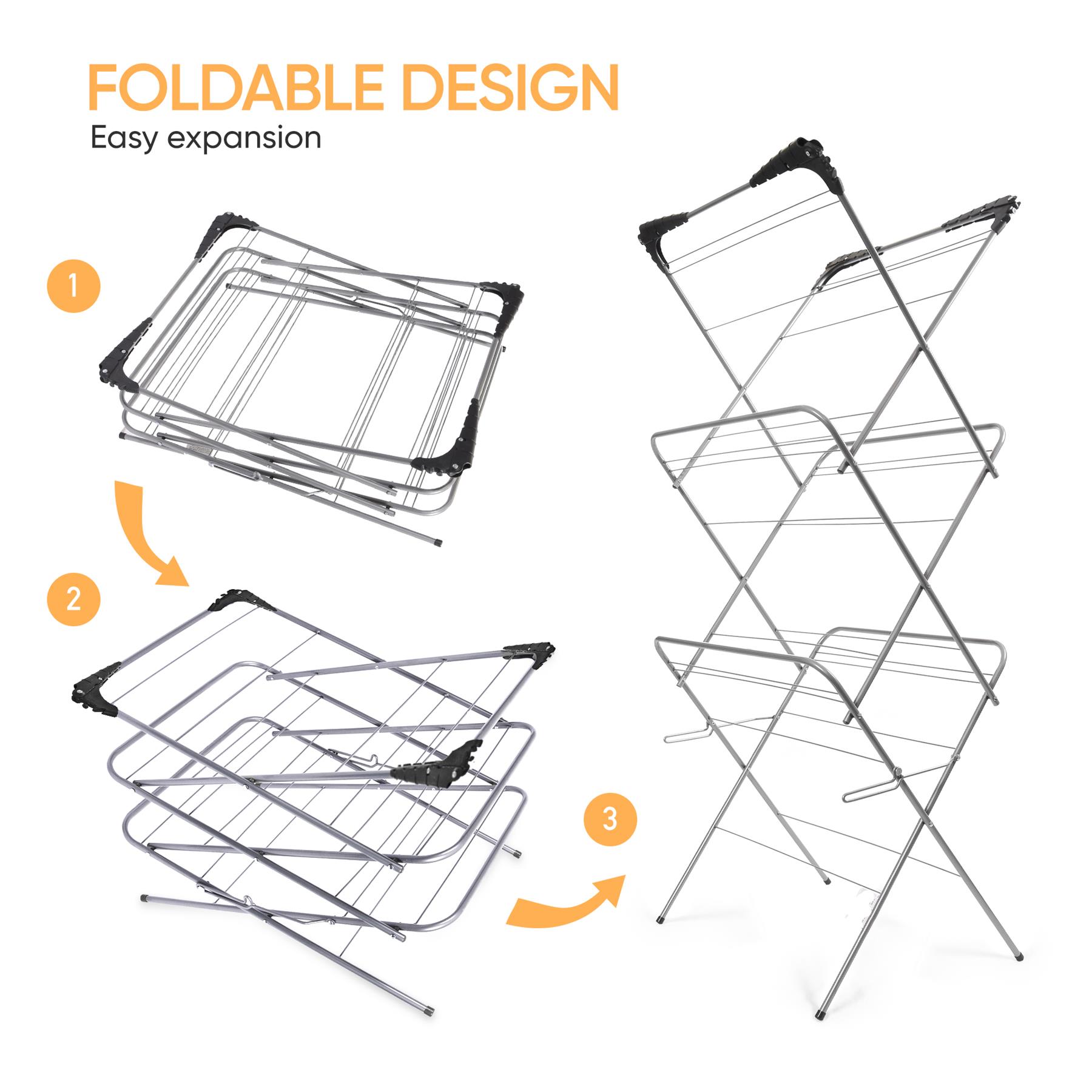 Clothes Drying Rack Airer 2 3 4 Tier Laundry Indoor Outdoor Folding ...
