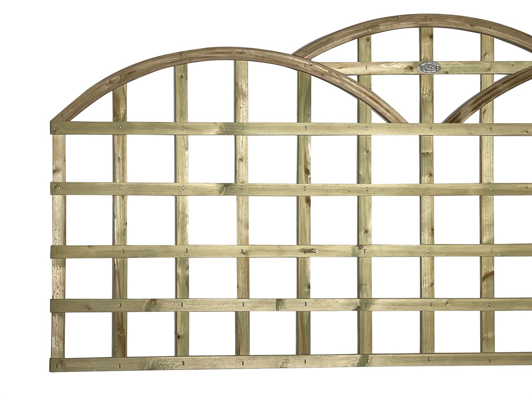 Premier Triple Dome Topped Trellis Lattice Art Deco Garden Fence 2 3 ...
