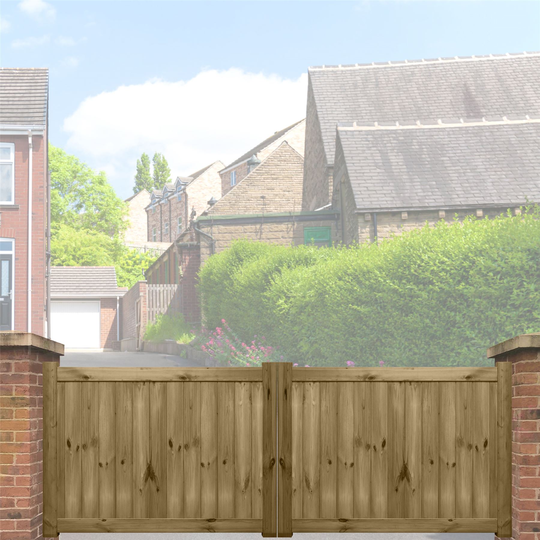 Urban Elite Fortress Driveway Wooden Gates PAIR Height 3ft or 4ft x 8ft ...