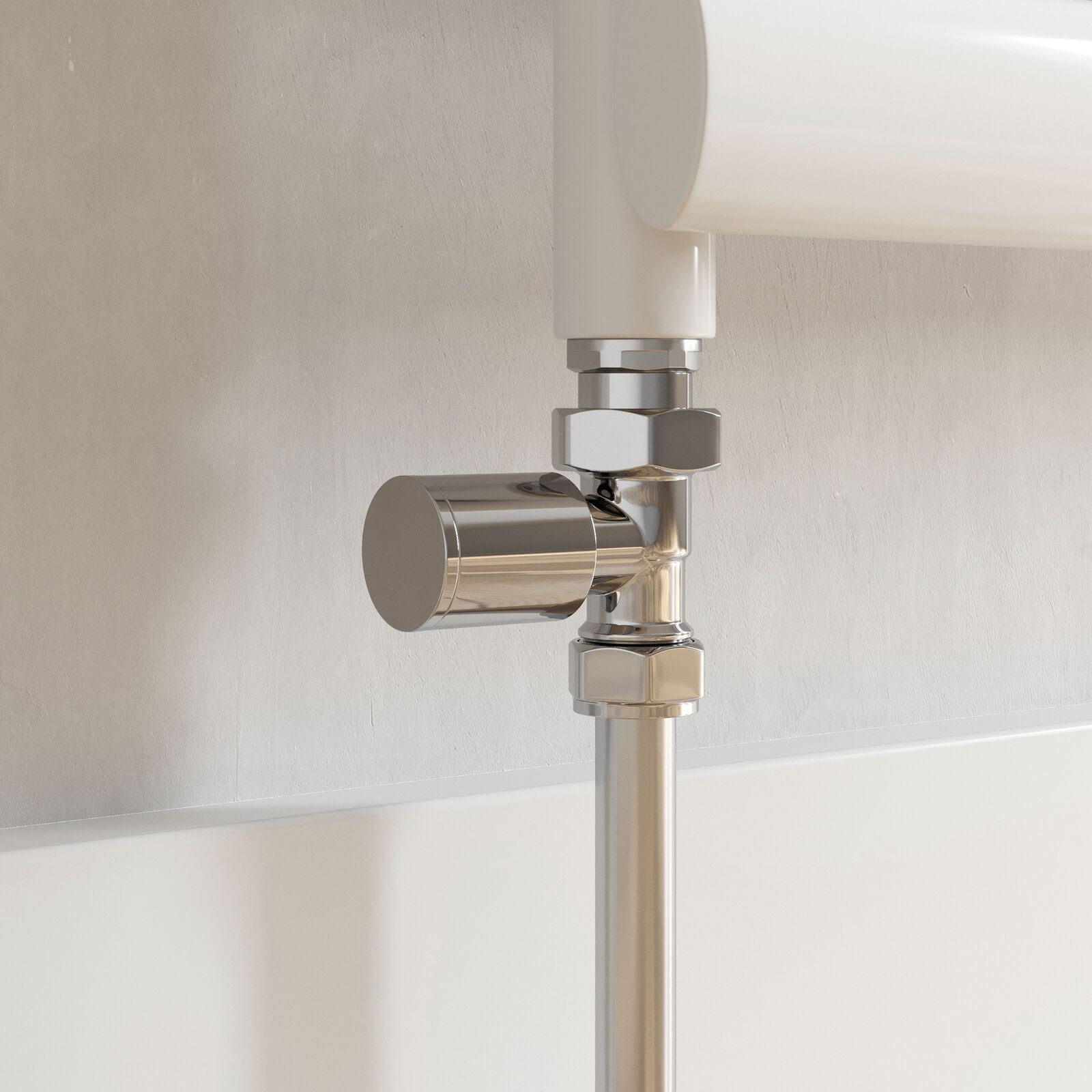 Designer Bathroom Radiator Valves Chrome Heated Towel Rail Pair ...