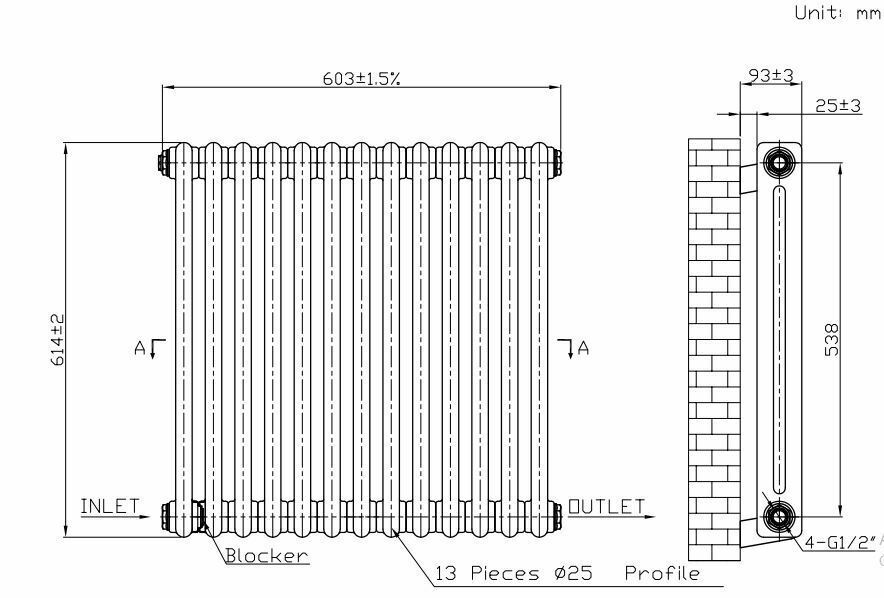 Traditional 2 3 Column Radiator Horizontal Vertical Rads Central ...