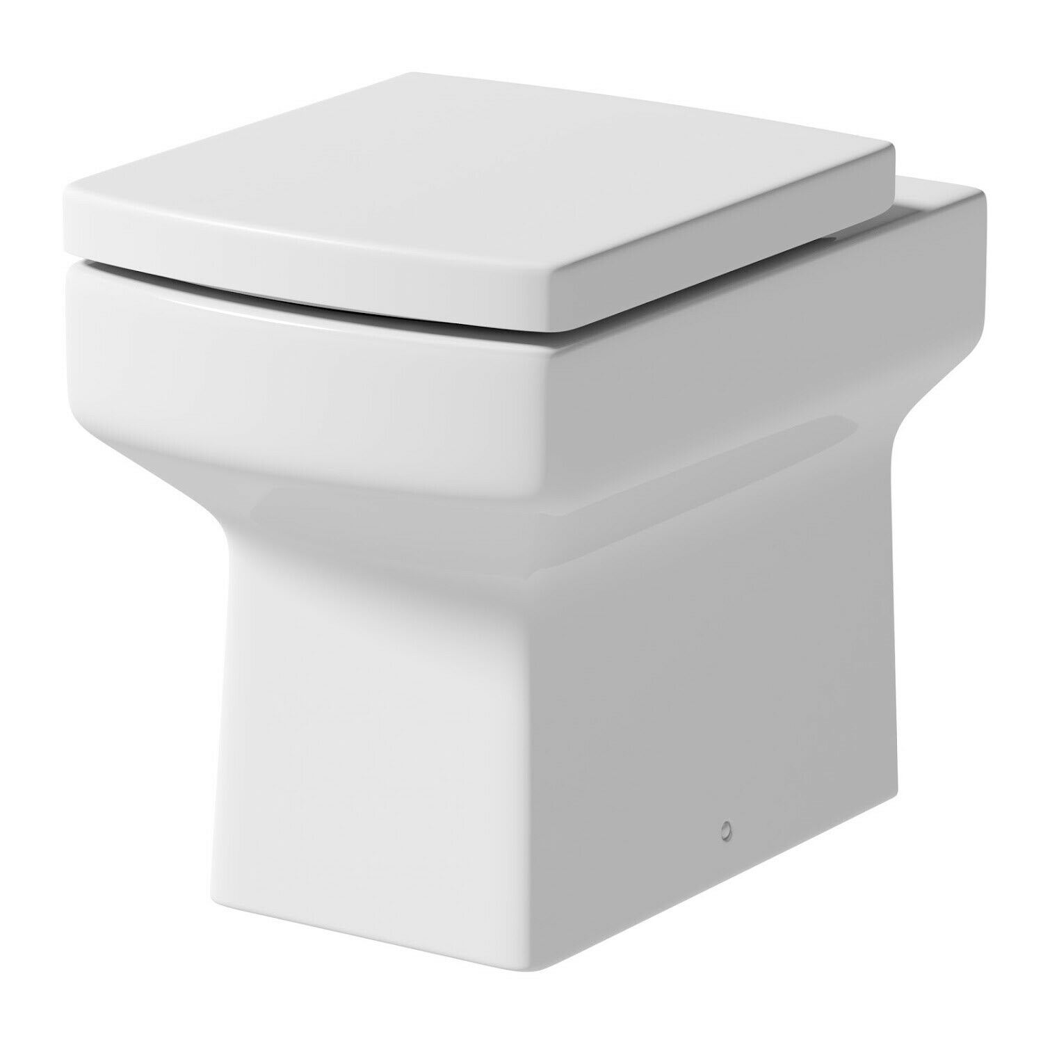 BTW Back To Wall Pan Round Toilet WC Modern Quick Release Soft Close ...