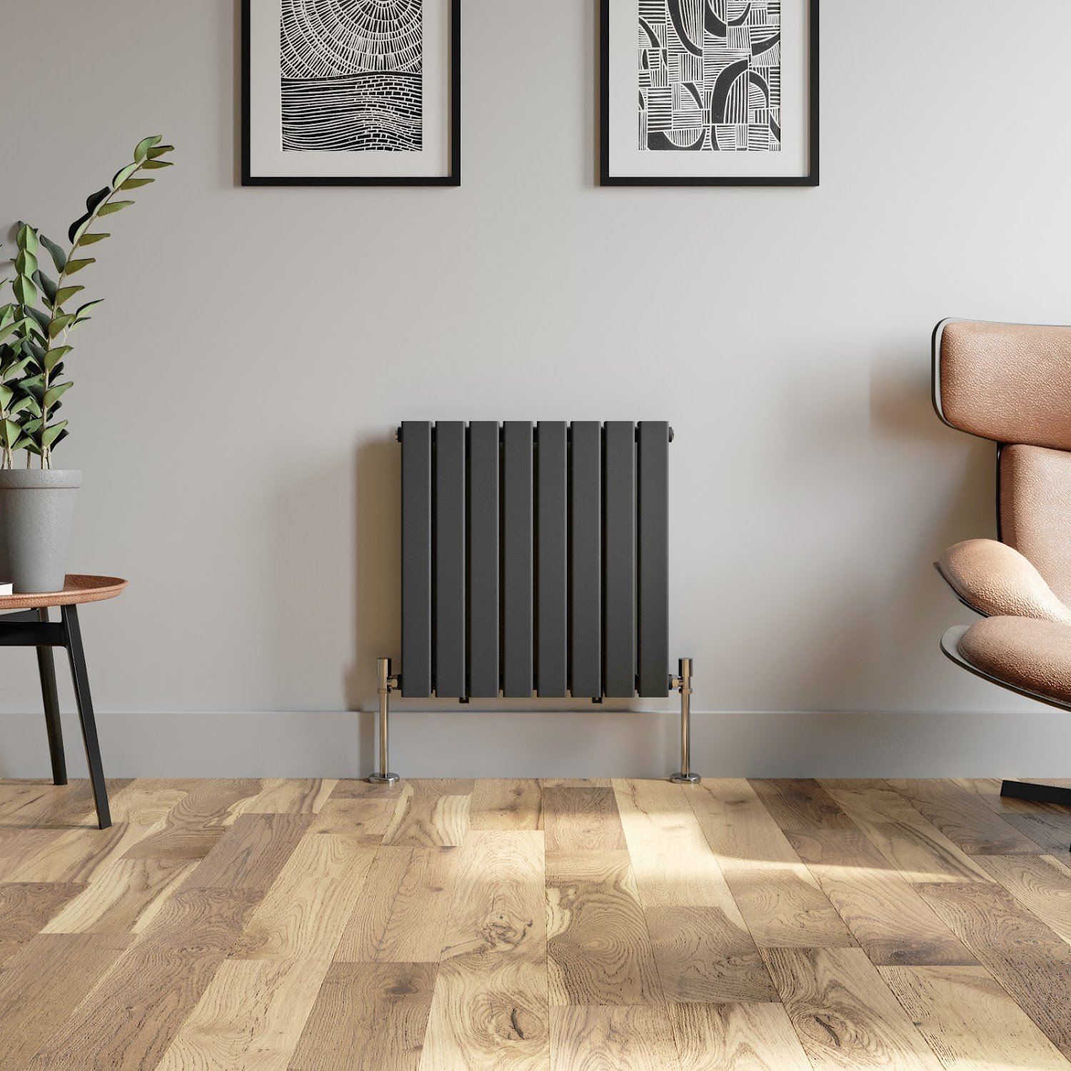 Anthracite Designer Radiator Vertical Horizontal Flat Panel Oval Column ...