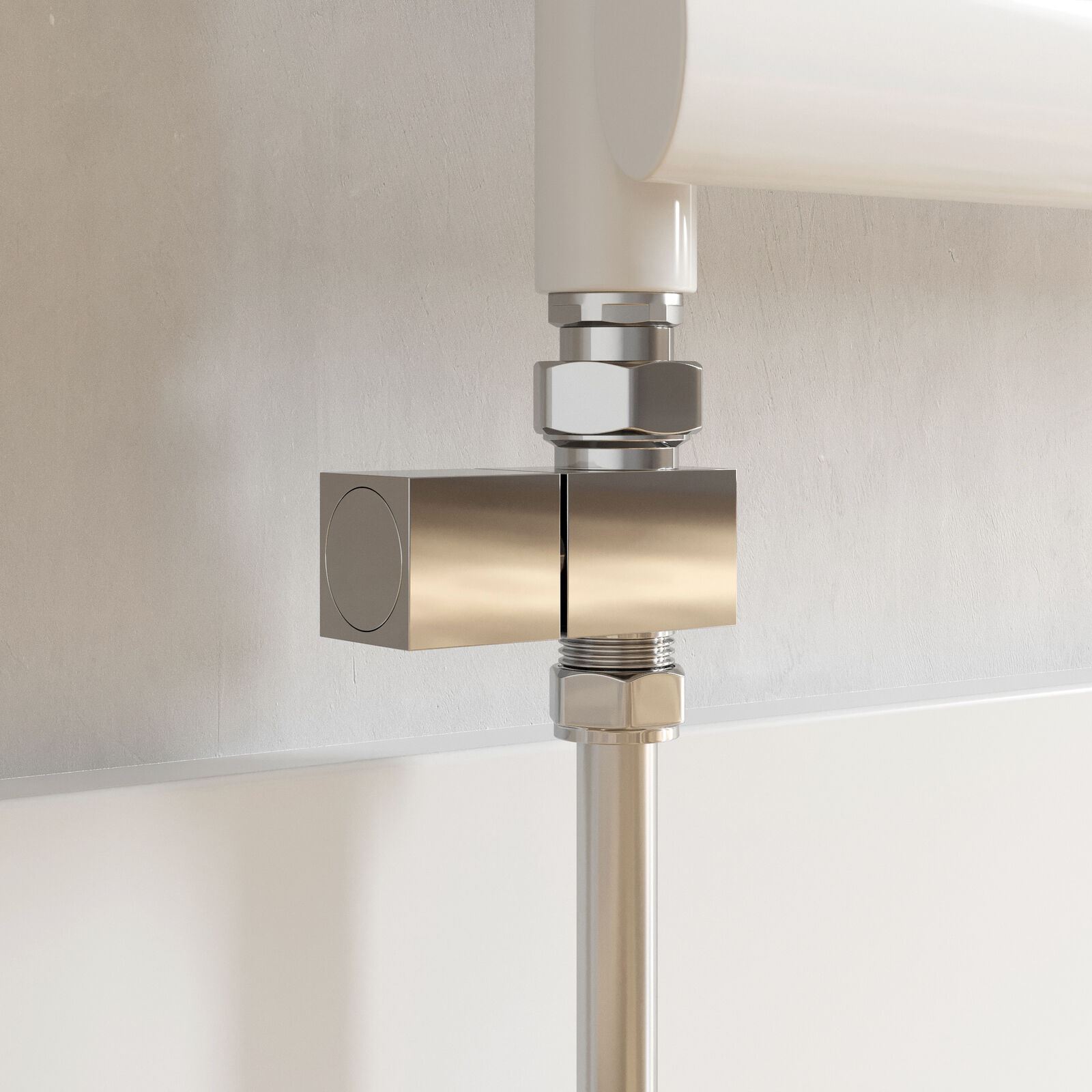 Designer Bathroom Radiator Valves Chrome Heated Towel Rail Pair ...