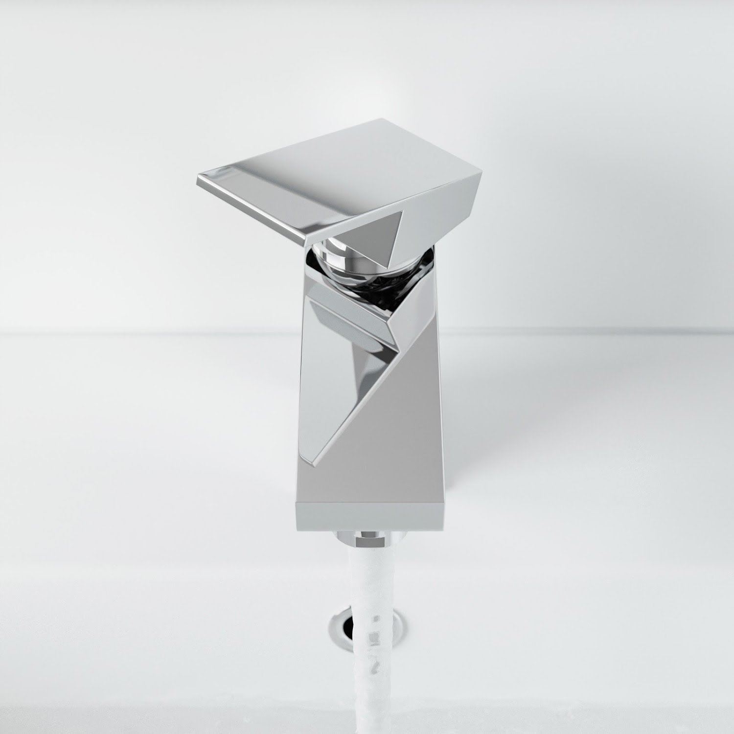 Modern Chrome Bathroom Square Tap Sets | Basin & Bath Taps with Shower ...