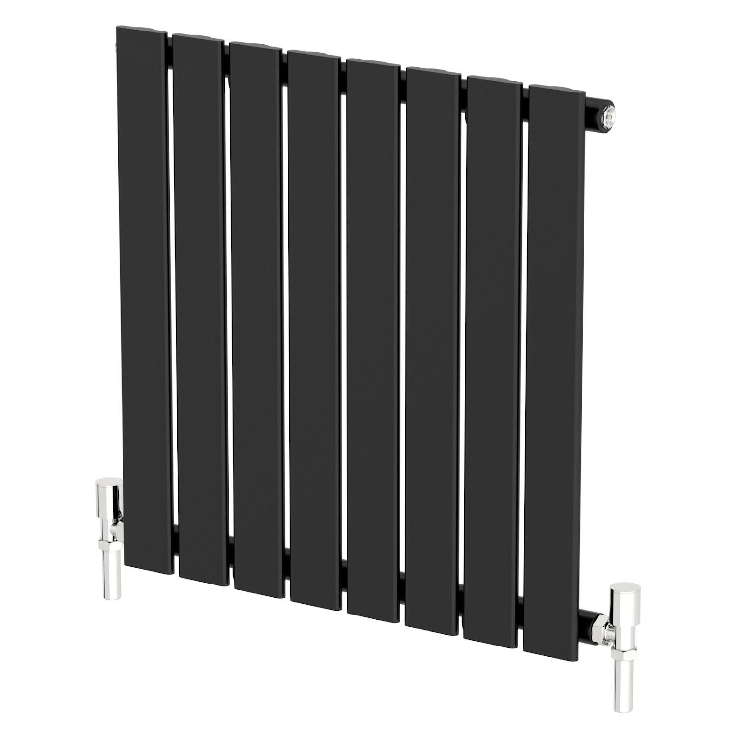 Black Designer Radiator Vertical Horizontal Flat Panel Oval Single ...