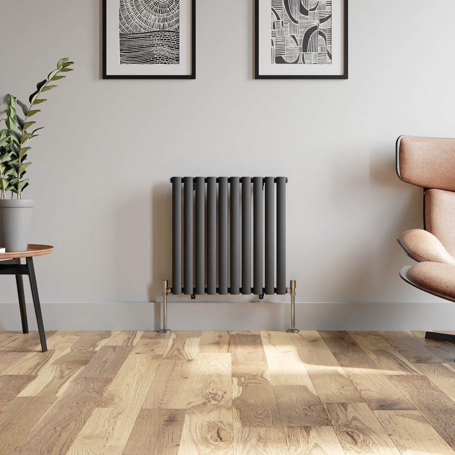 Anthracite Designer Radiator Vertical Horizontal Flat Panel Oval Column ...