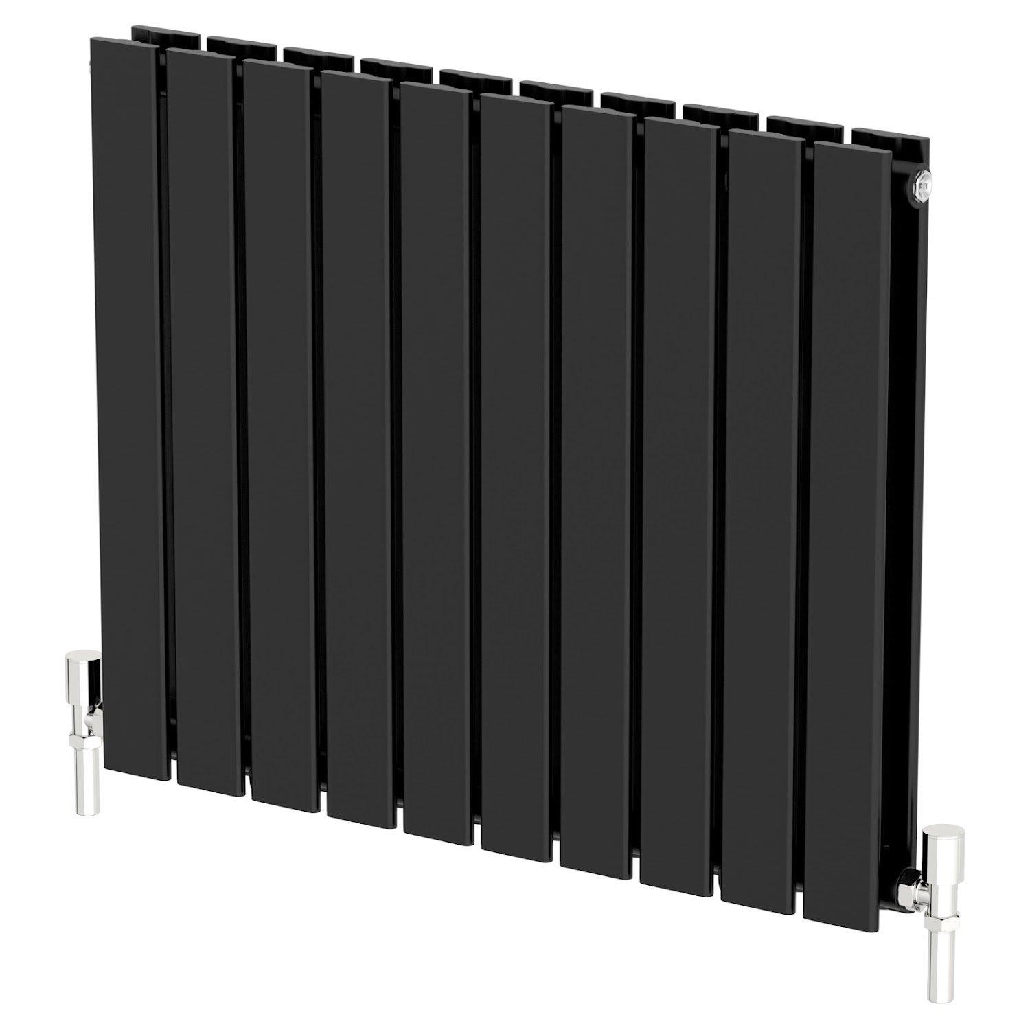 Black Designer Radiator Vertical Horizontal Flat Panel Oval Single ...