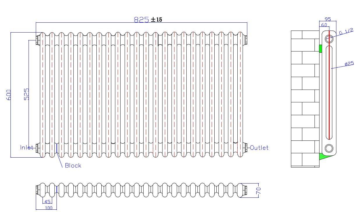 Traditional 2 3 Column Radiator Horizontal Vertical Rads Central ...