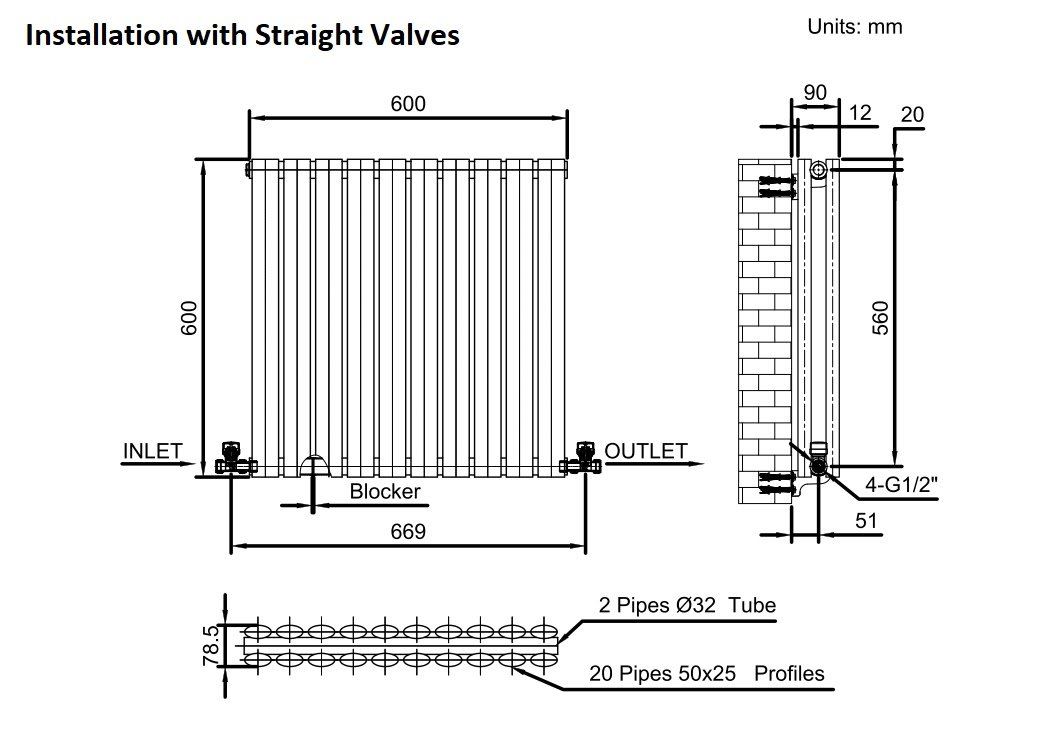 Anthracite Designer Radiator Vertical Horizontal Flat Panel Oval Column ...