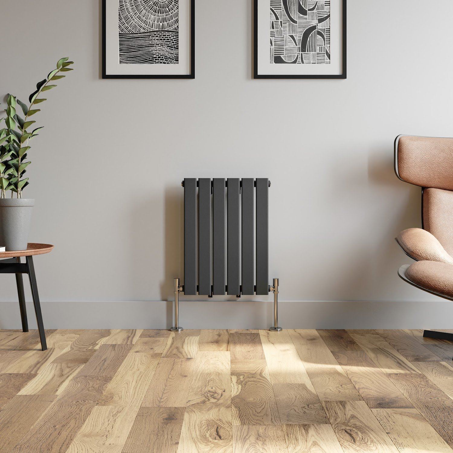 Anthracite Designer Radiator Vertical Horizontal Flat Panel Oval Column ...