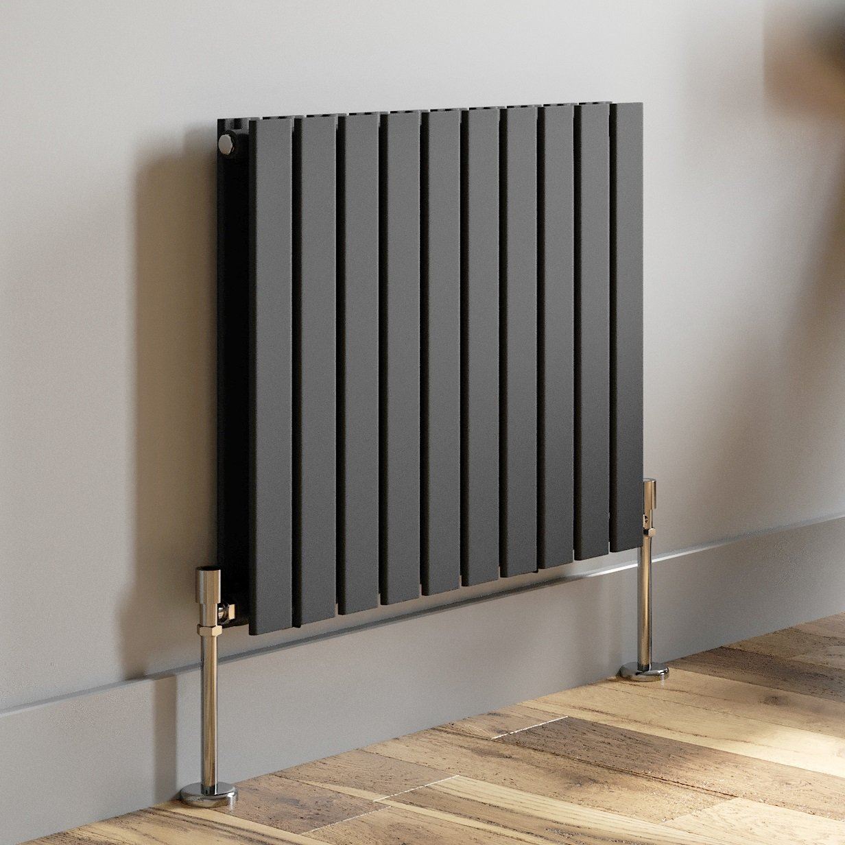Anthracite Flat Panel Bathroom Designer Radiator Towel Rail Central ...