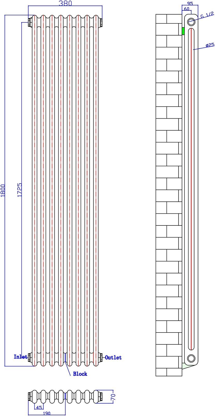 Traditional 2 3 Column Radiator Horizontal Vertical Rads Central ...
