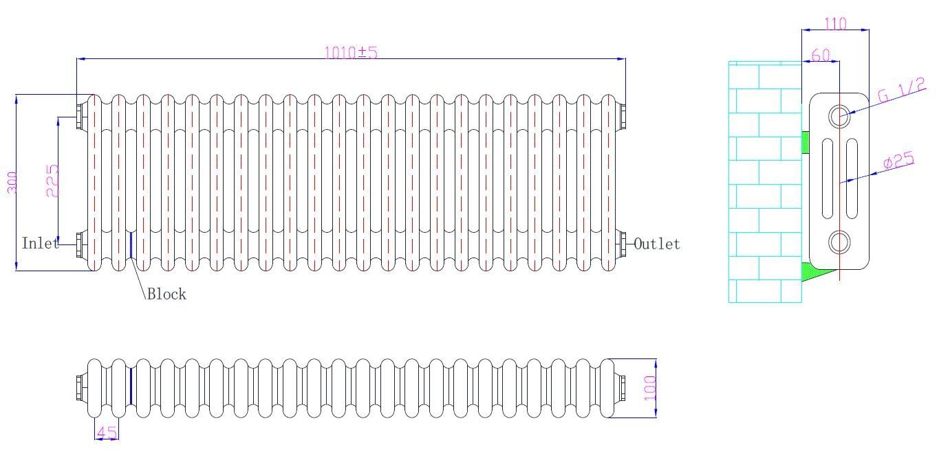 Traditional 2 3 Column Radiator Horizontal Vertical Central Heating ...