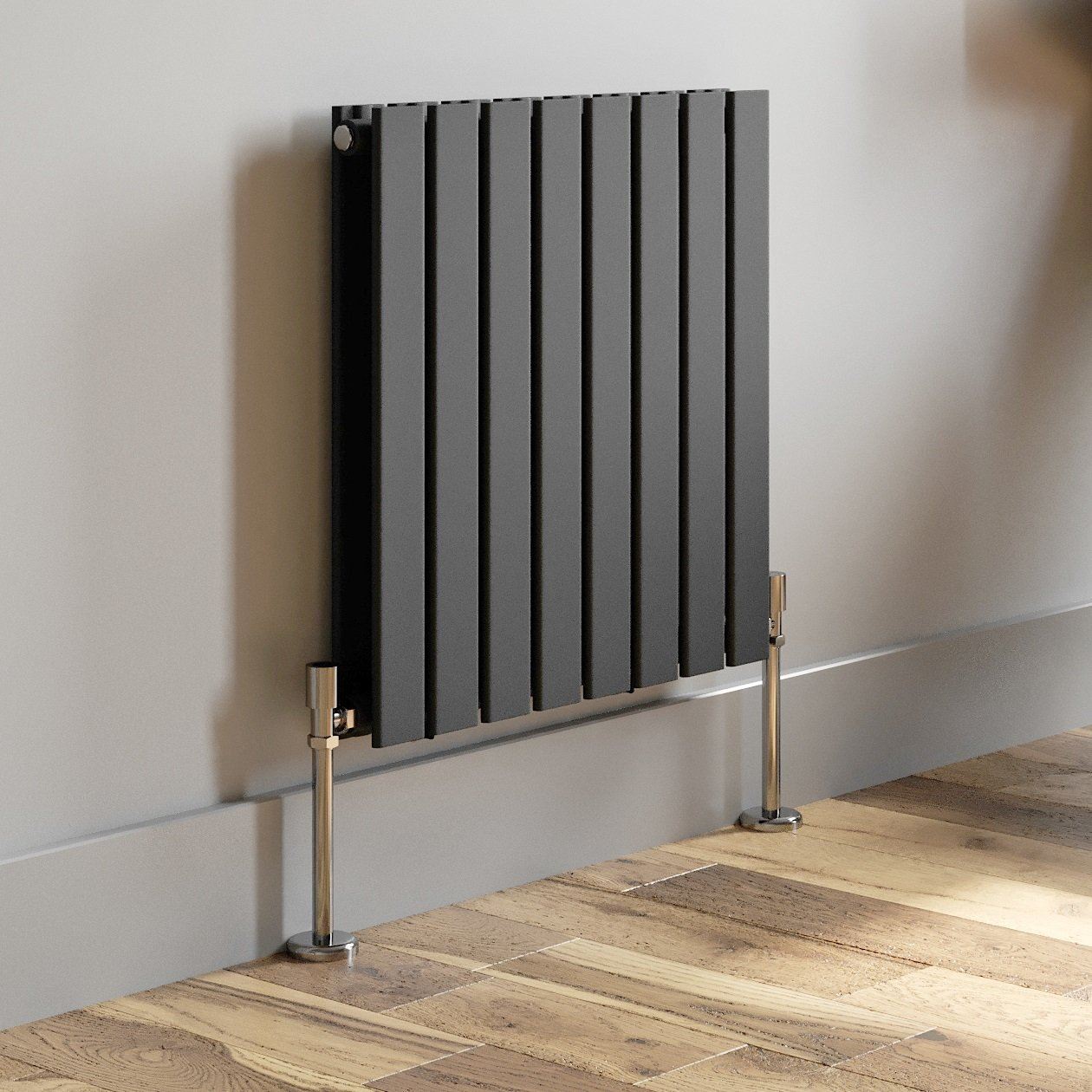 Anthracite Flat Panel Bathroom Designer Radiator Towel Rail Central ...