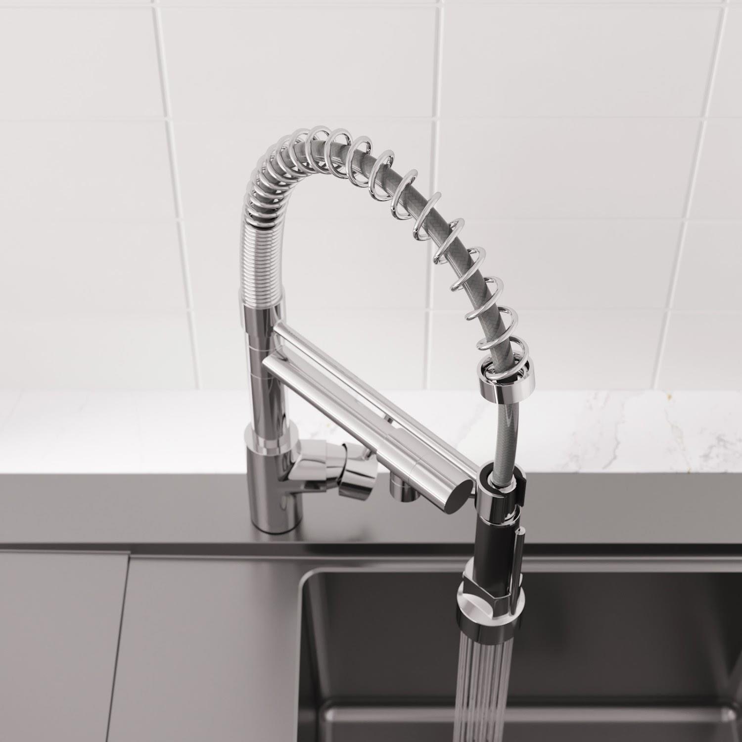 Modern Kitchen Taps Single Twin Dual Lever Hot Cold Tap Swivel Spout ...