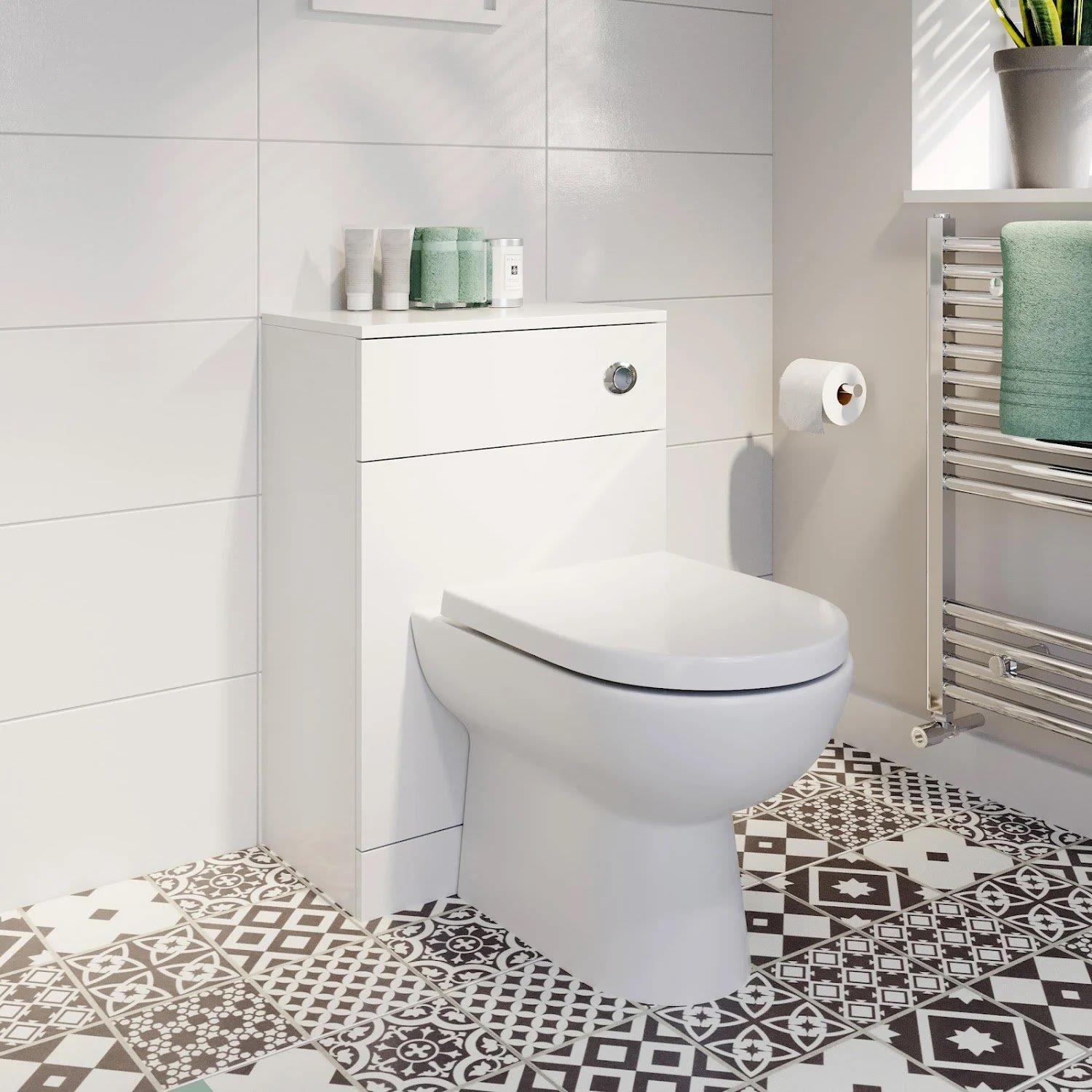 Back To Wall BTW Toilet WC Pan Soft Close Seat Concealed Cistern ...