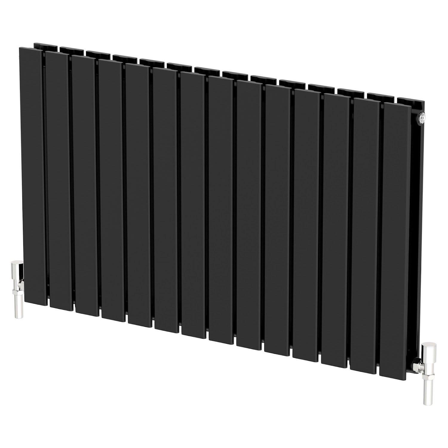 Black Designer Radiator Vertical Horizontal Flat Panel Oval Single ...